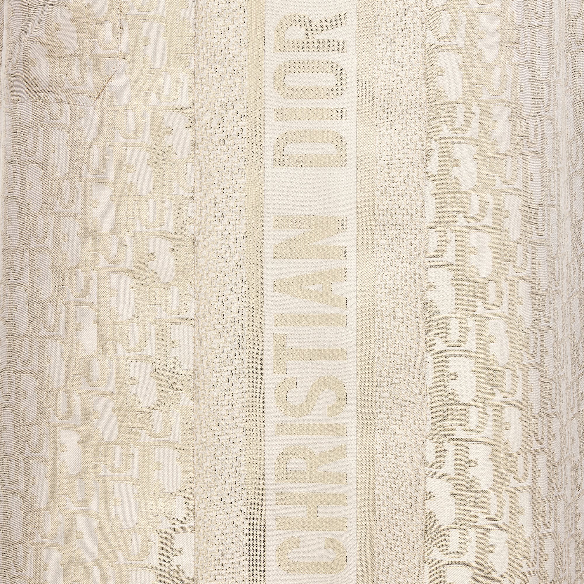 Dior Or Pants White and Gold-Tone Silk Twill with Dior Oblique Motif | DIOR