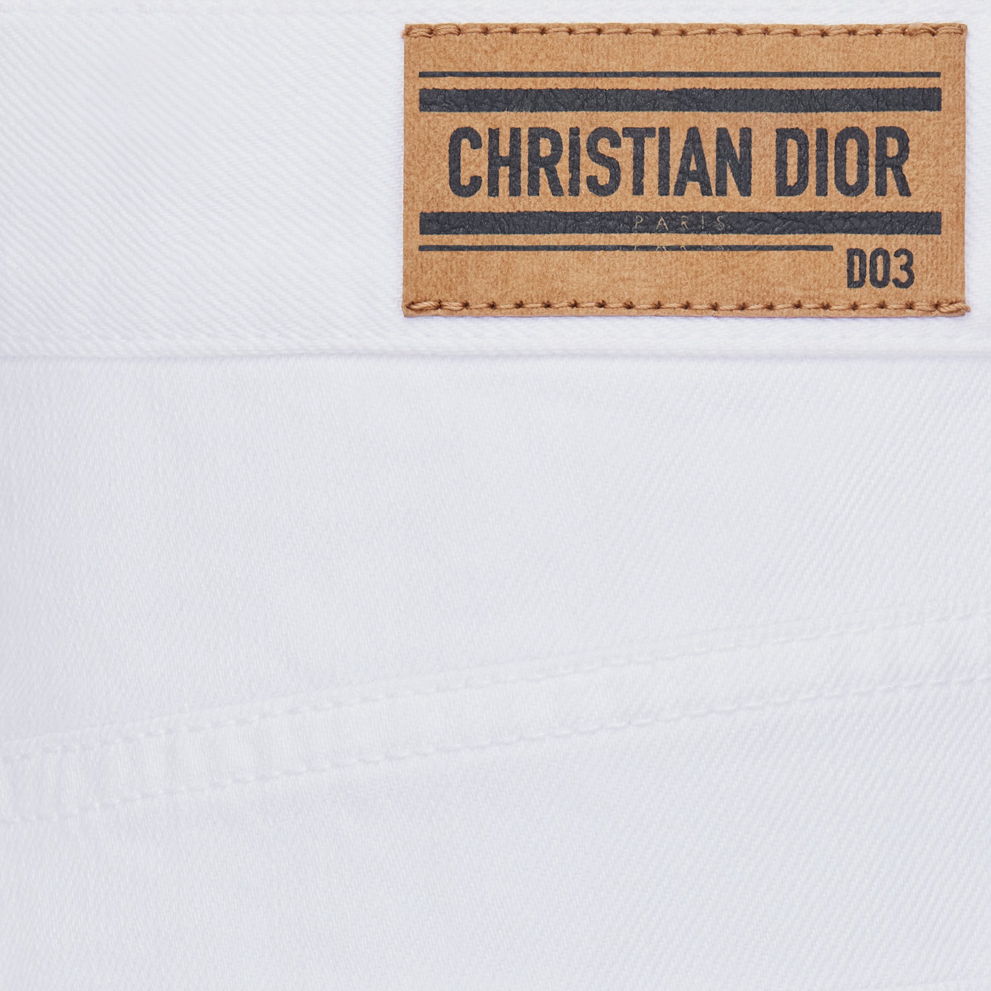 Vaqueros tobilleros rectos Dior 8, D03 Denim de algodón blanco | DIOR