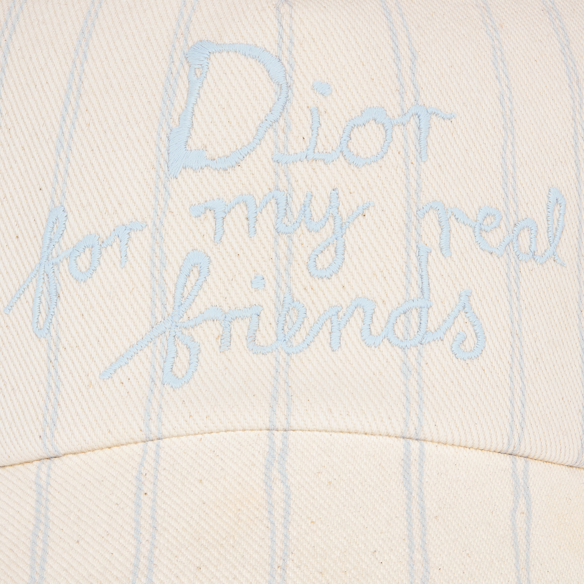 DIOR AND HYLTON NEL Cap Ecru Cotton Denim with Light Blue Stripes | DIOR