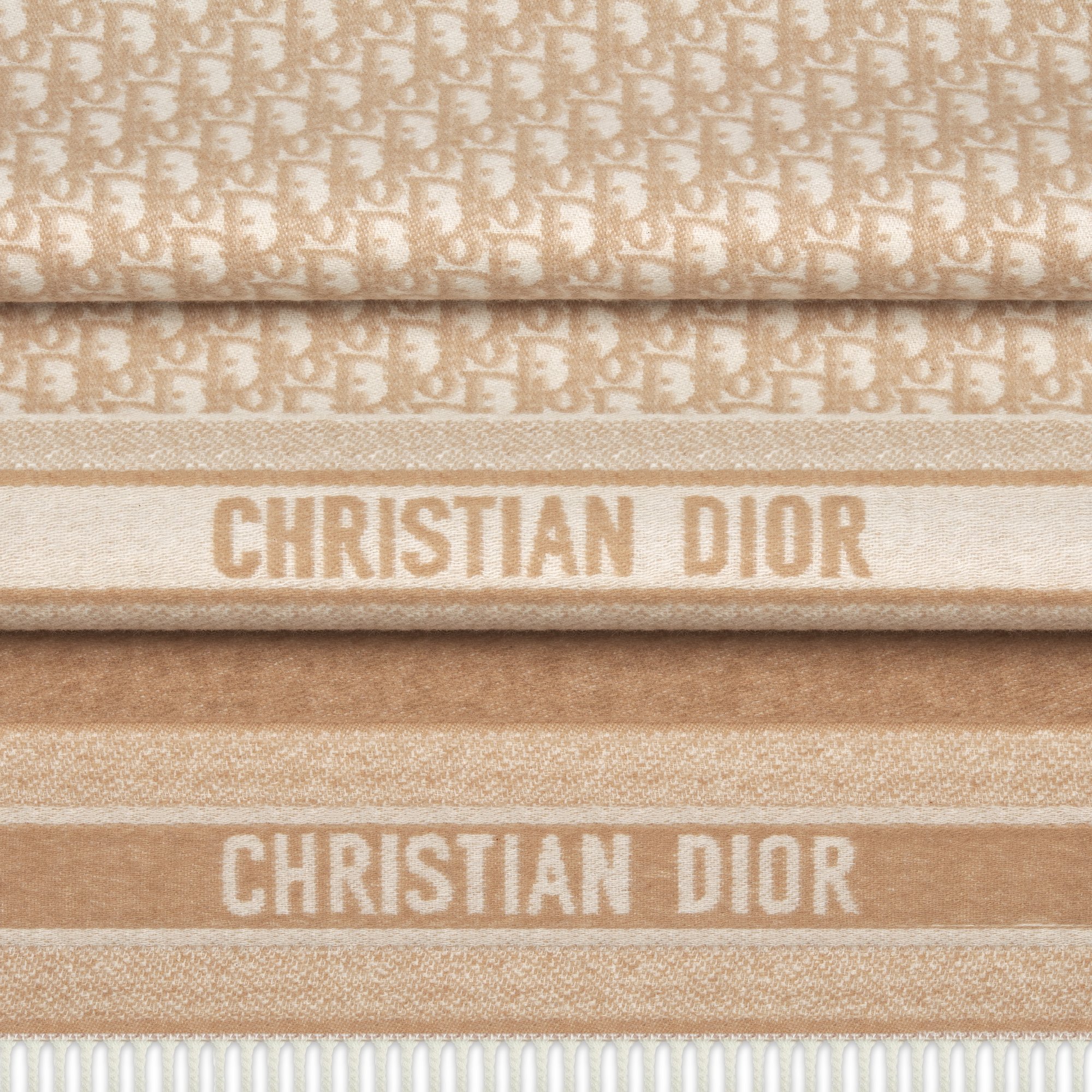 Sciarpa Dior Oblique Cachemire écru e beige | DIOR