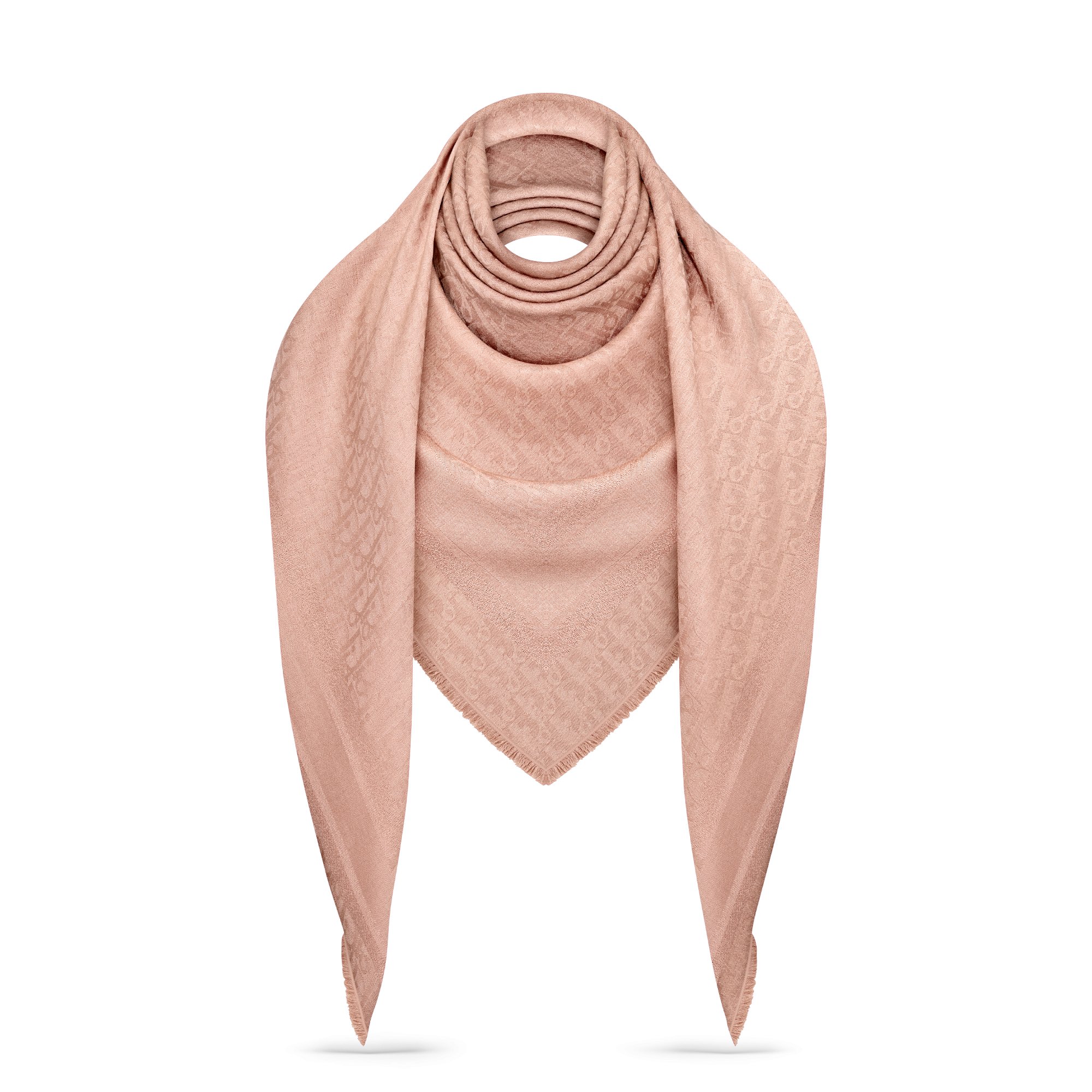 Chal Dior Oblique Lana, seda y cachemira color Rose des Vents | DIOR