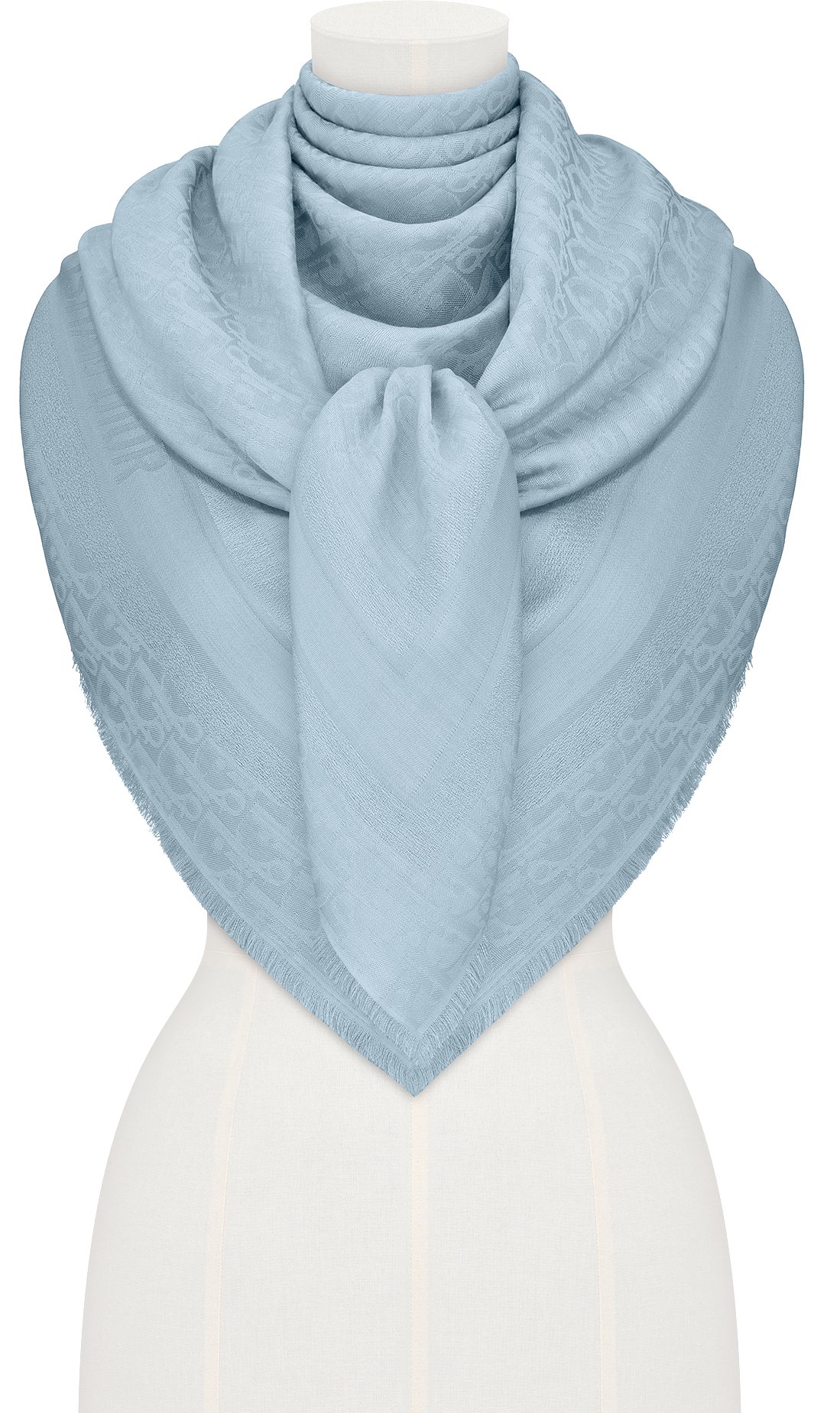 Scialle Dior Oblique Lana, seta e cachemire blu orizzonte | DIOR
