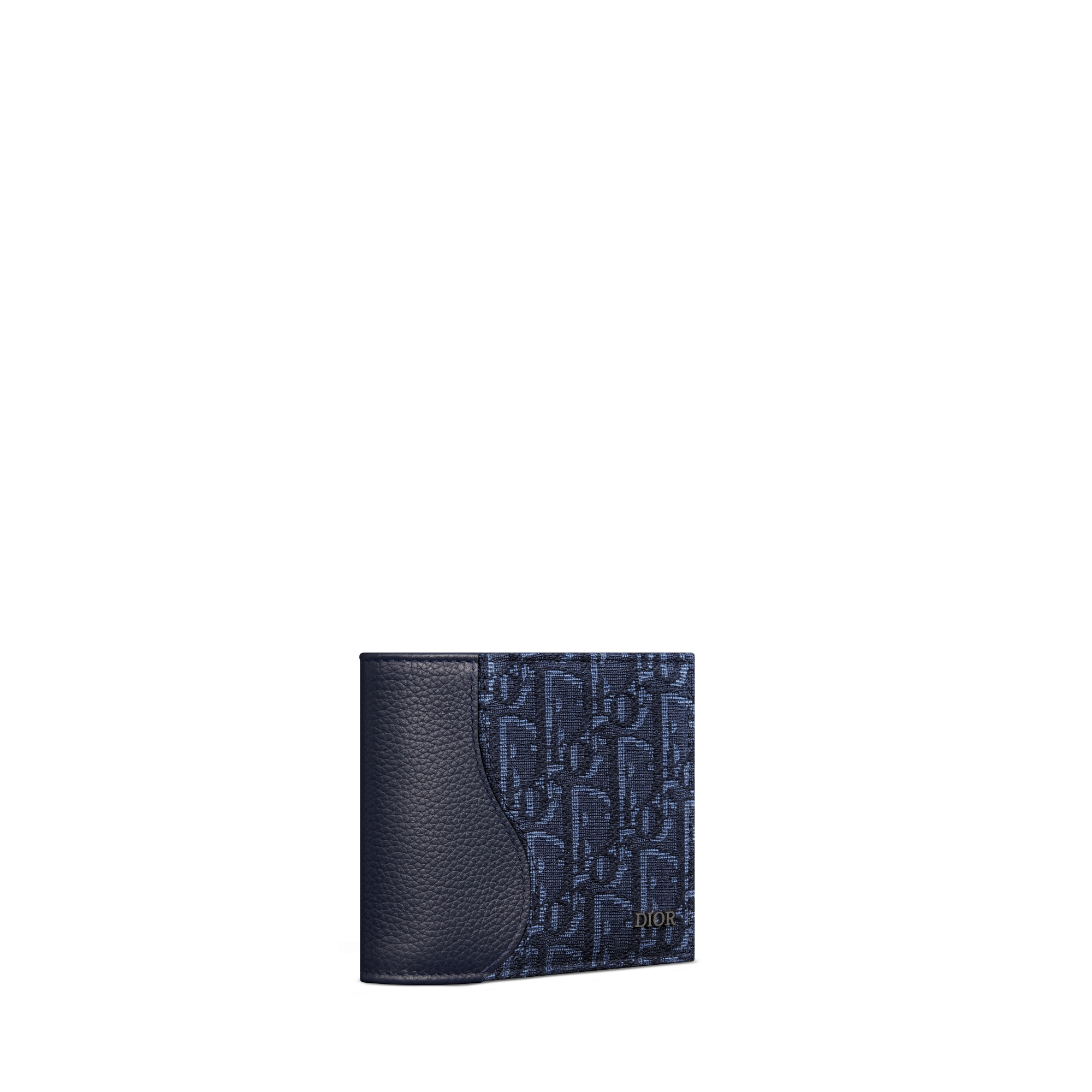 Saddle Bifold Wallet Navy Blue Grained Calfskin Marquetry and Navy Blue ...