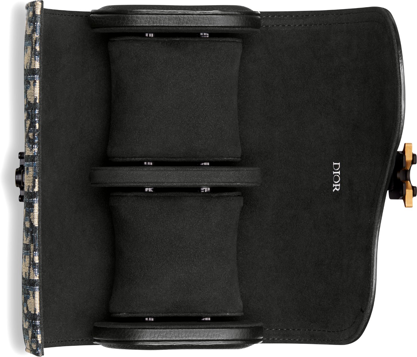 Estuche para reloj Saddle Dior Oblique en jacquard beige y negro con ...