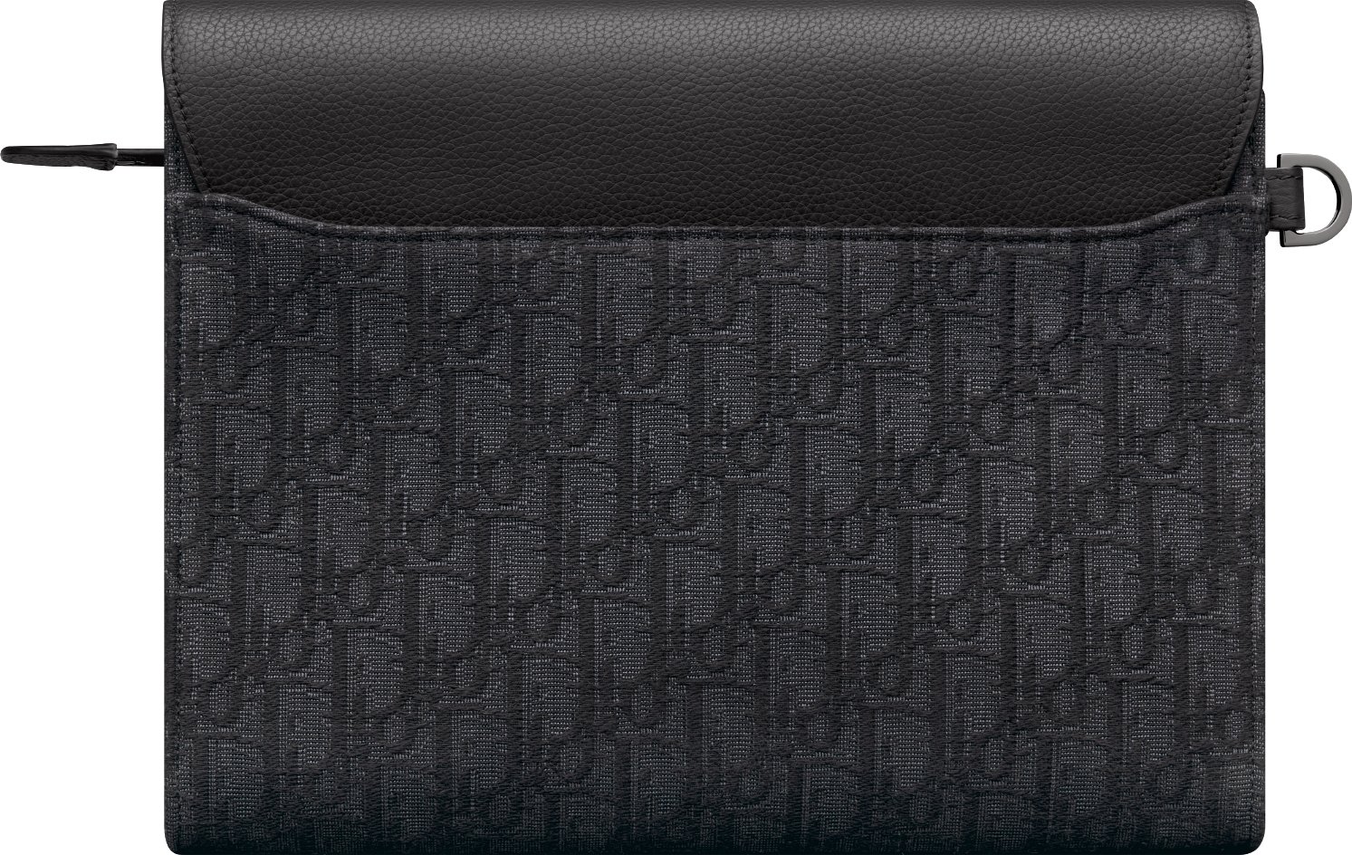 Saddle A5 Triangle Pouch Black Dior Oblique Jacquard and Black Grained ...