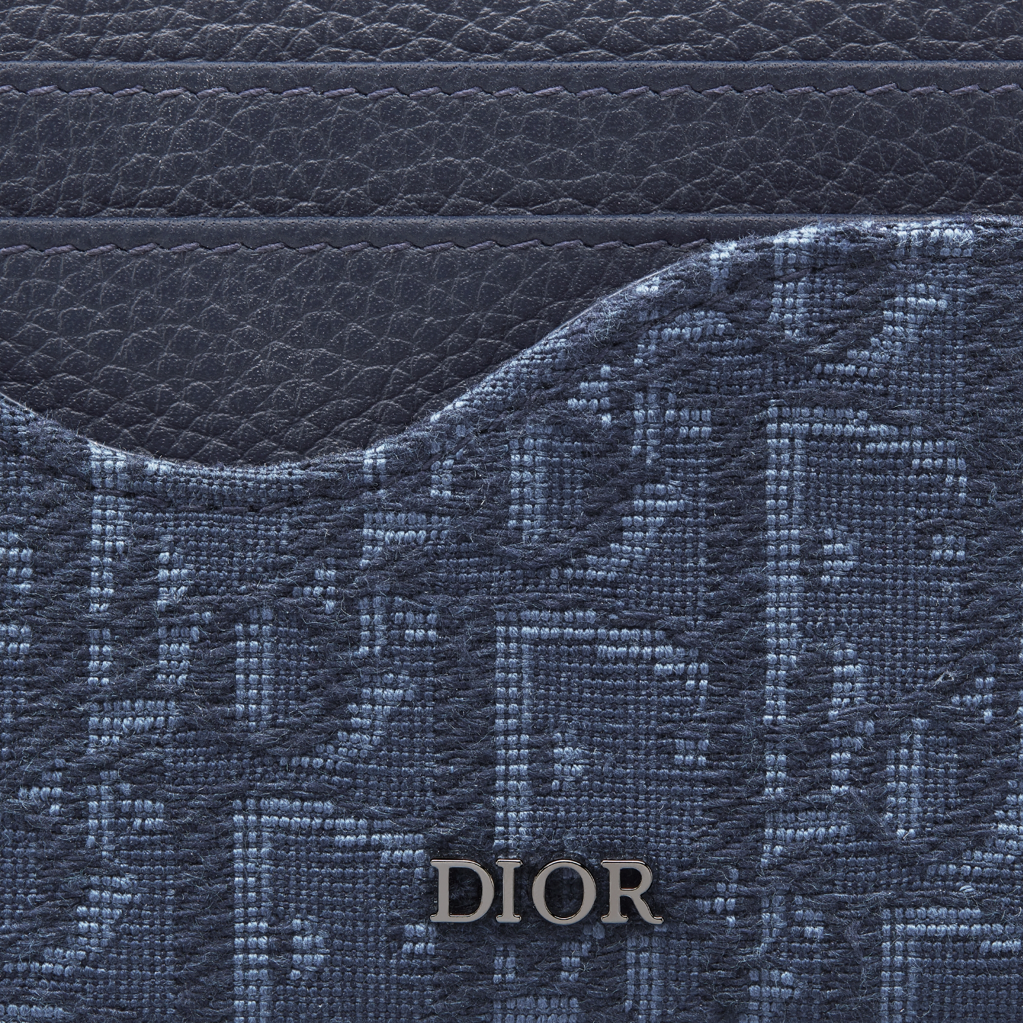 Saddle Card Holder Navy Blue Grained Calfskin Marquetry and Navy Blue ...