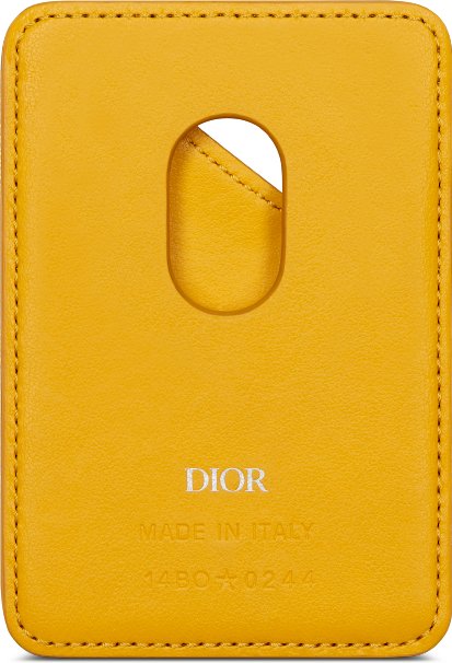 DIOR AND LEWIS HAMILTON Saddle Magnetic Card Holder Yellow Nylon and ...