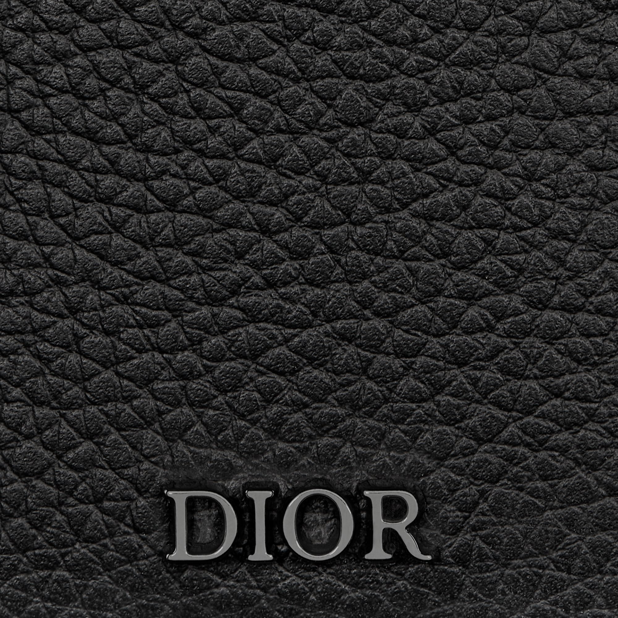Saddle Magnetic Card Holder Black Grained Calfskin | DIOR