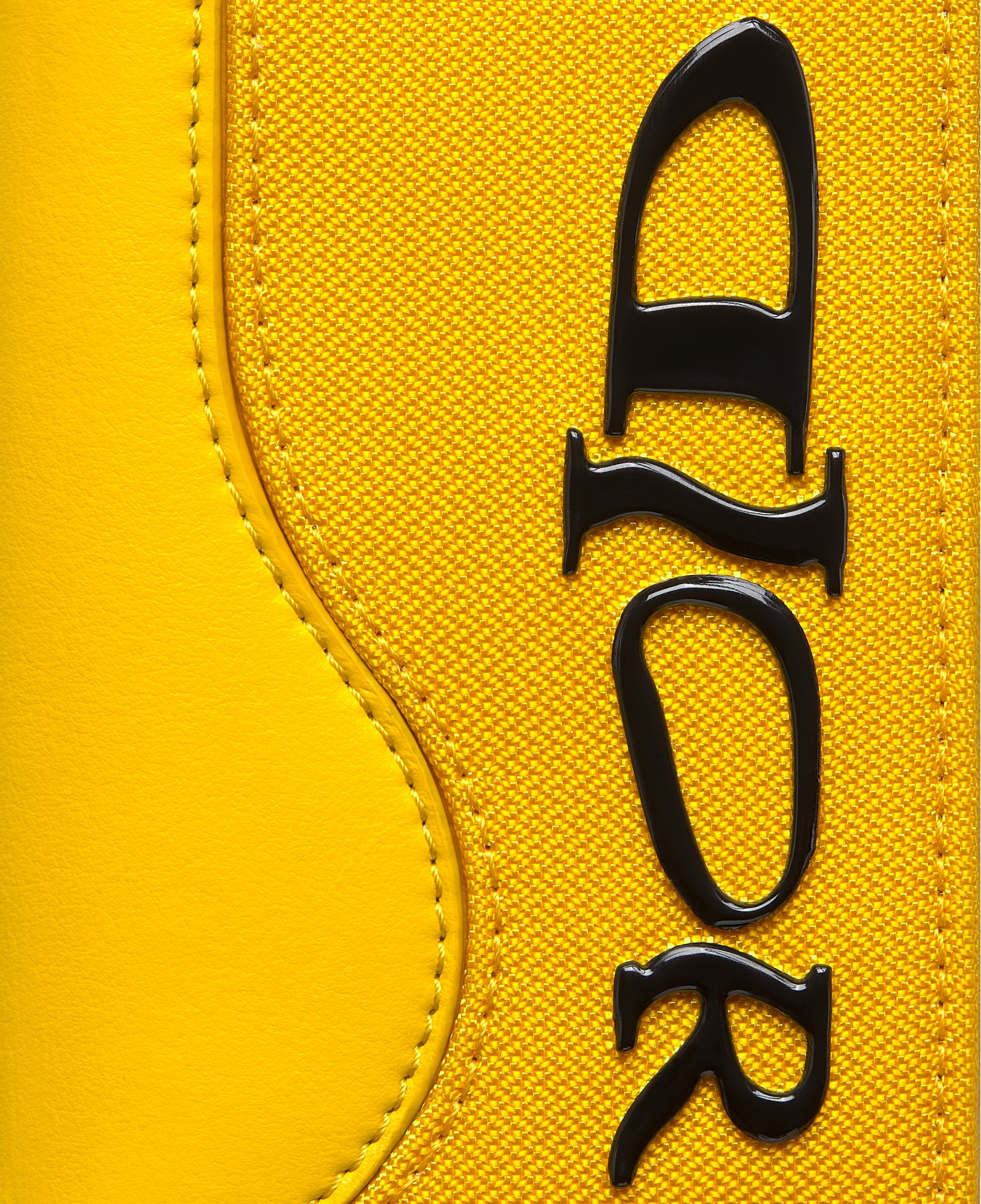 DIOR AND LEWIS HAMILTON Saddle Vertical Bifold Card Holder Yellow Nylon ...