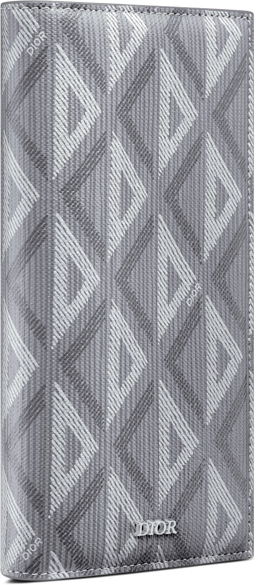 Cartera vertical estilo libro Lona de algodón revestida gris Dior con ...