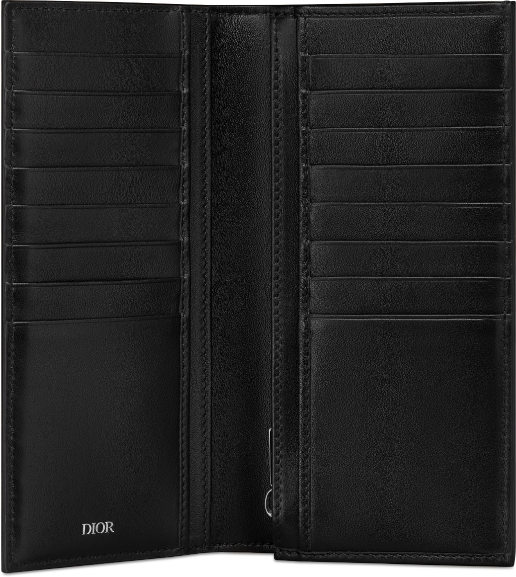 Cartera vertical estilo libro Lona de algodón revestida negra con ...