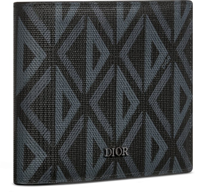 Cartera estilo libro Lona de algodón revestida negra con estampado CD ...