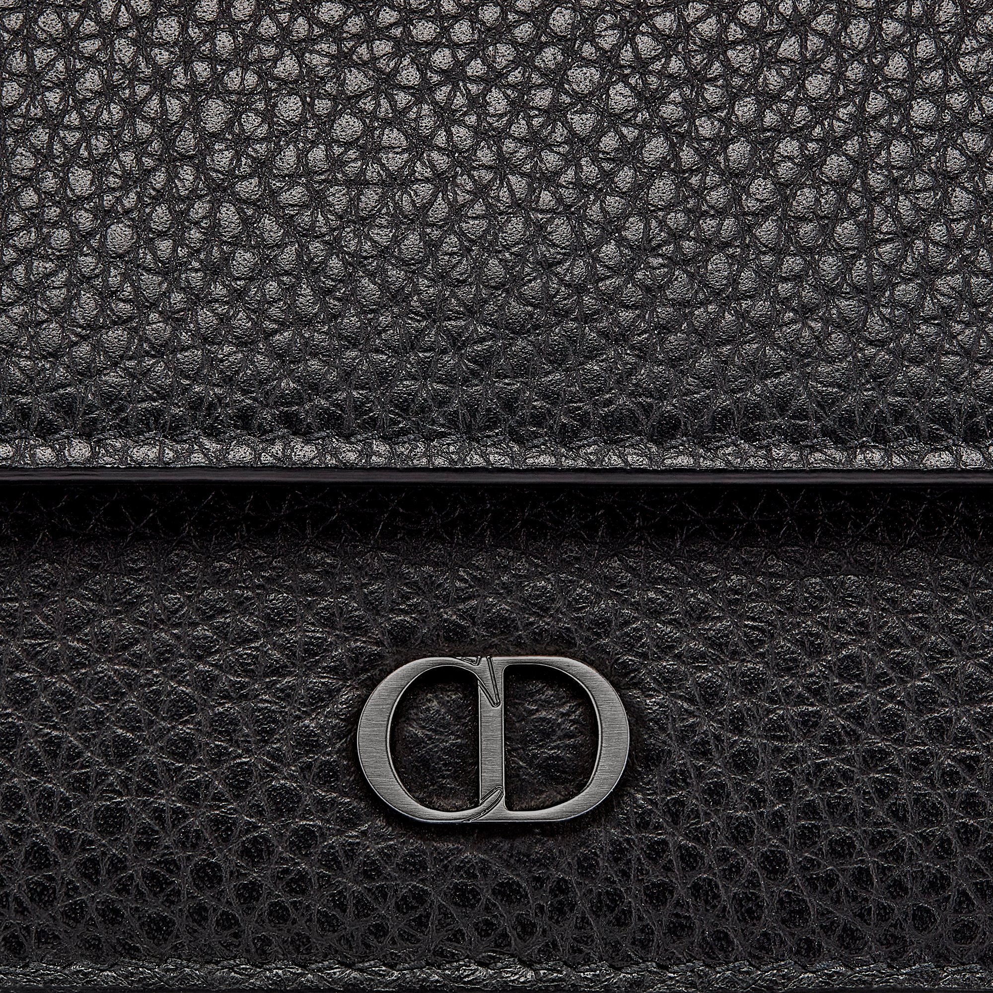 CD Icon Trifold Wallet Black Grained Calfskin | DIOR