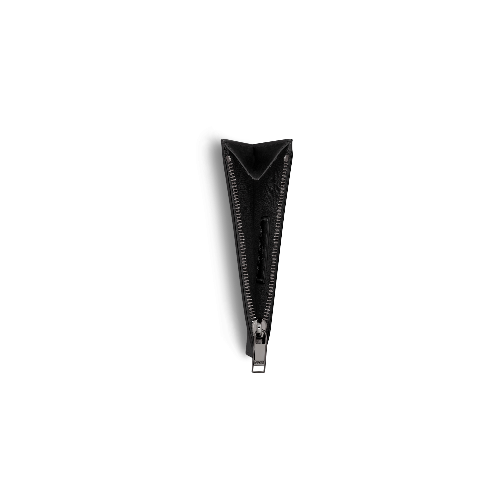 Zipped Card Holder Black Grained Calfskin | DIOR