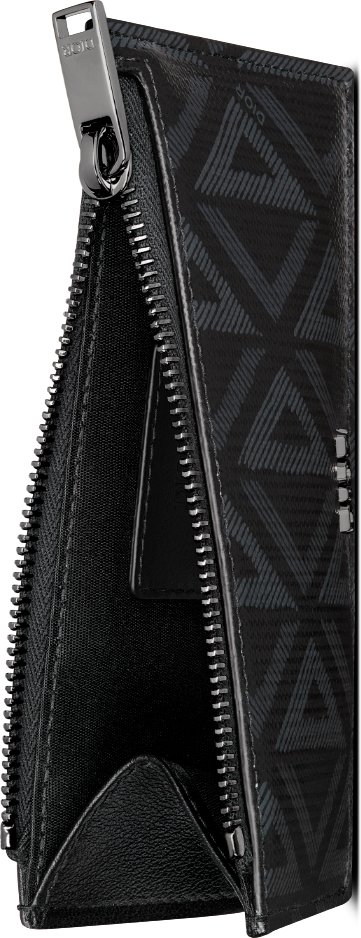Porte-cartes zippé Toile de coton enduite imprimée CD Diamond noir | DIOR