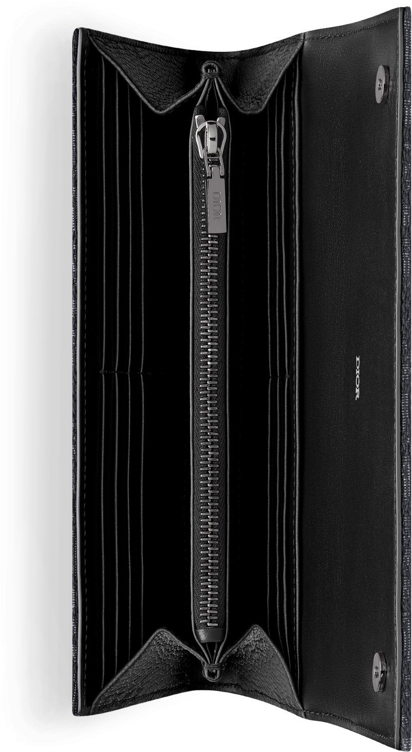Langes Portemonnaie mit Umschlagklappe Dior Oblique Jacquard in Schwarz ...