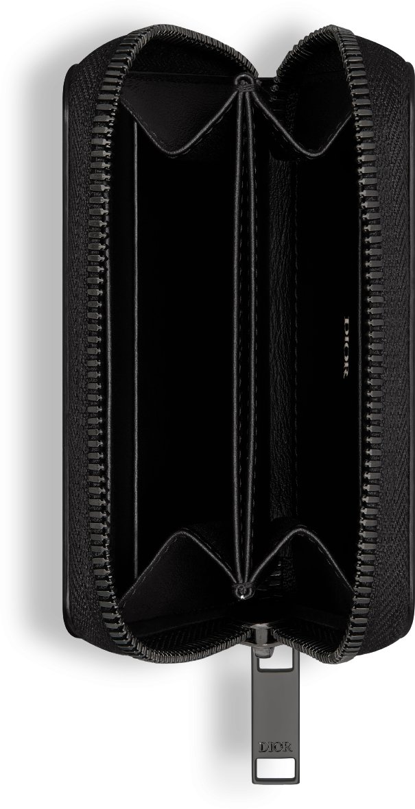 지퍼 동전 지갑 블랙 Dior Gravity 가죽 | DIOR