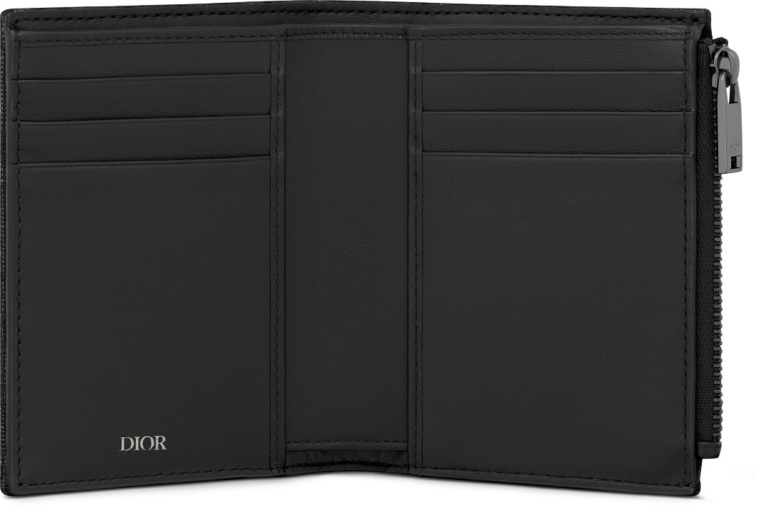 Vertical Compact Card Holder Black Dior Oblique Jacquard | DIOR