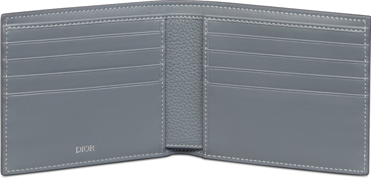 CD Icon Bifold Wallet Deep Gray Grained Calfskin | DIOR