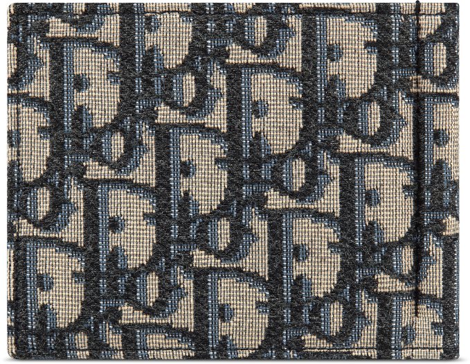 Wallet with Money Clip Beige and Black Dior Oblique Jacquard | DIOR