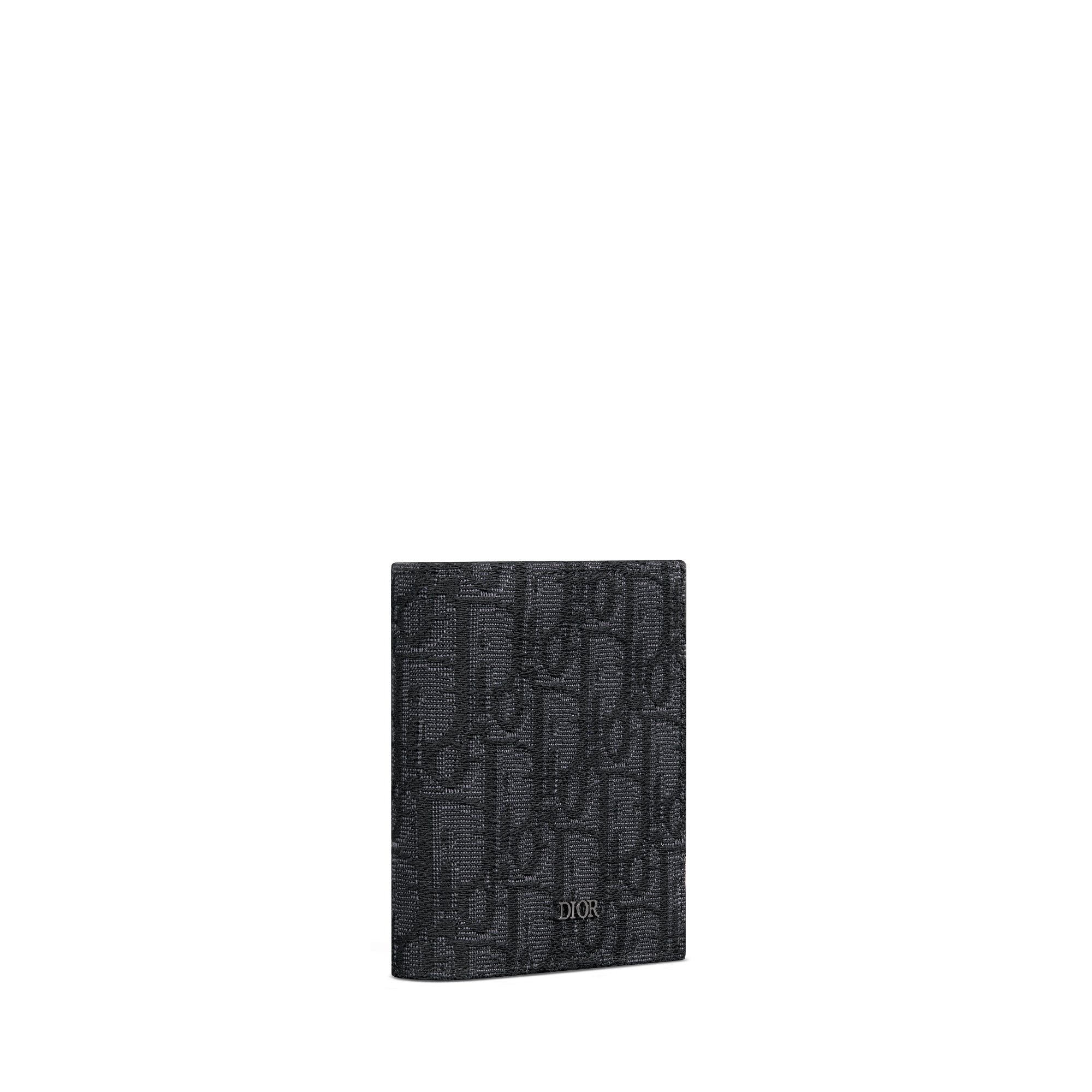 Vertical Bifold Wallet Black Dior Oblique Jacquard | DIOR