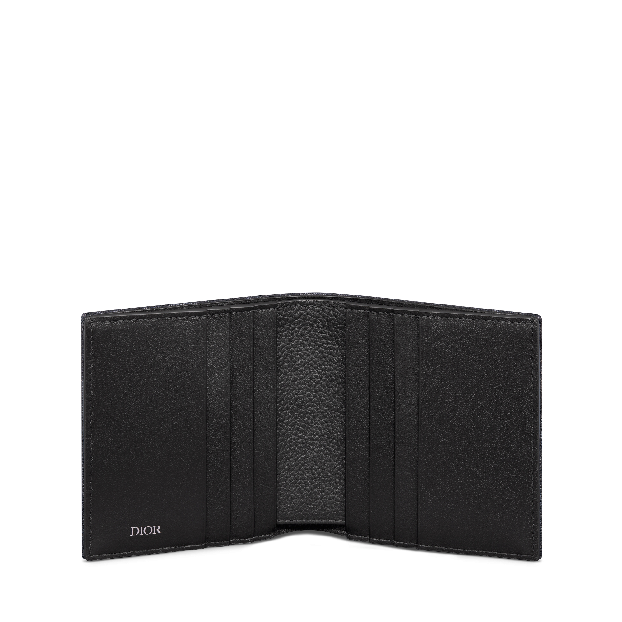 Vertical Bifold Wallet Black Dior Oblique Jacquard | DIOR