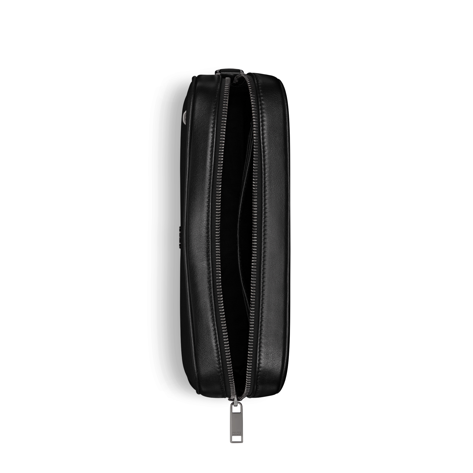 Toiletry Bag Black Grained Calfskin with CD Icon Signature | DIOR