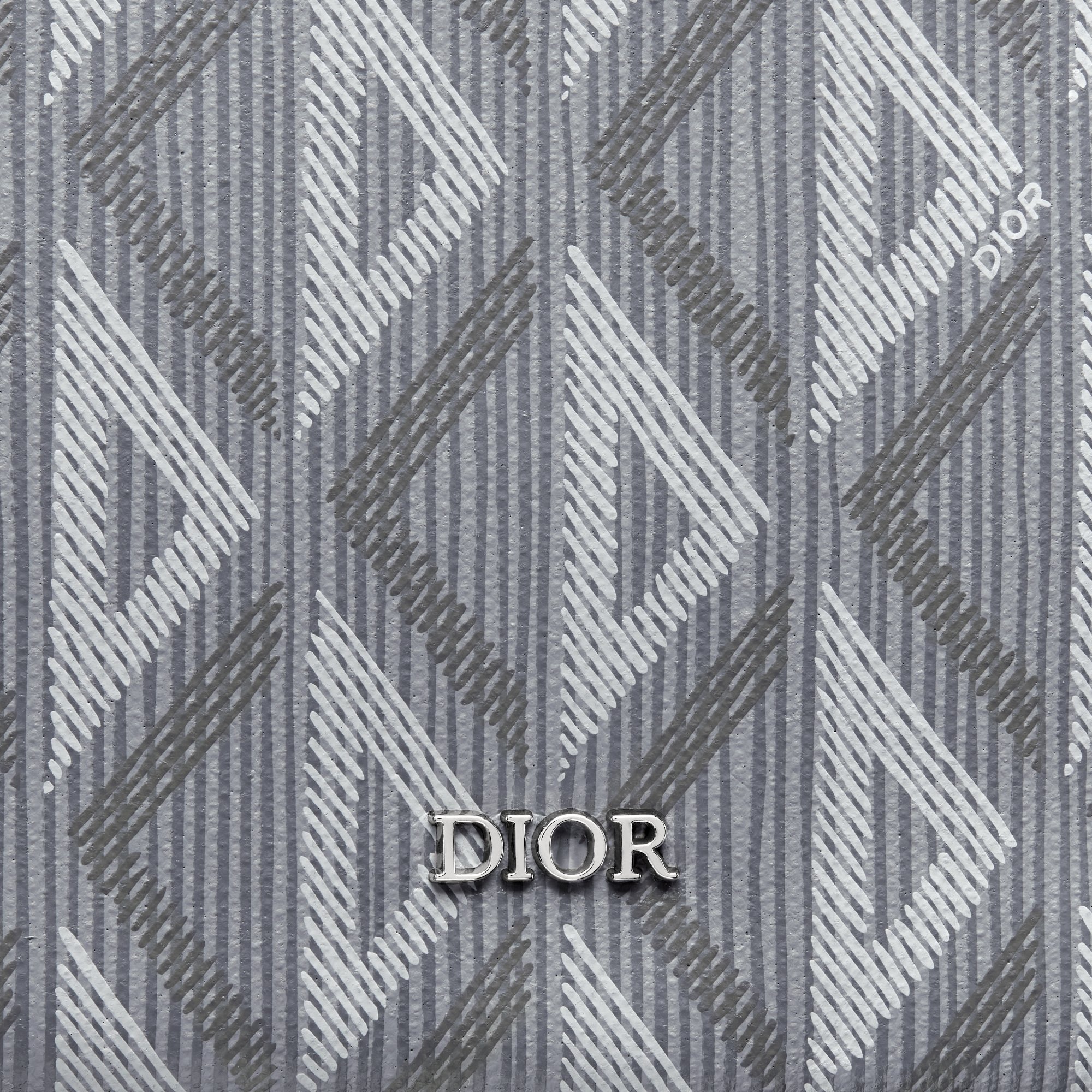 Toiletry Bag Dior Gray Coated Cotton Canvas with CD Diamond Print | DIOR