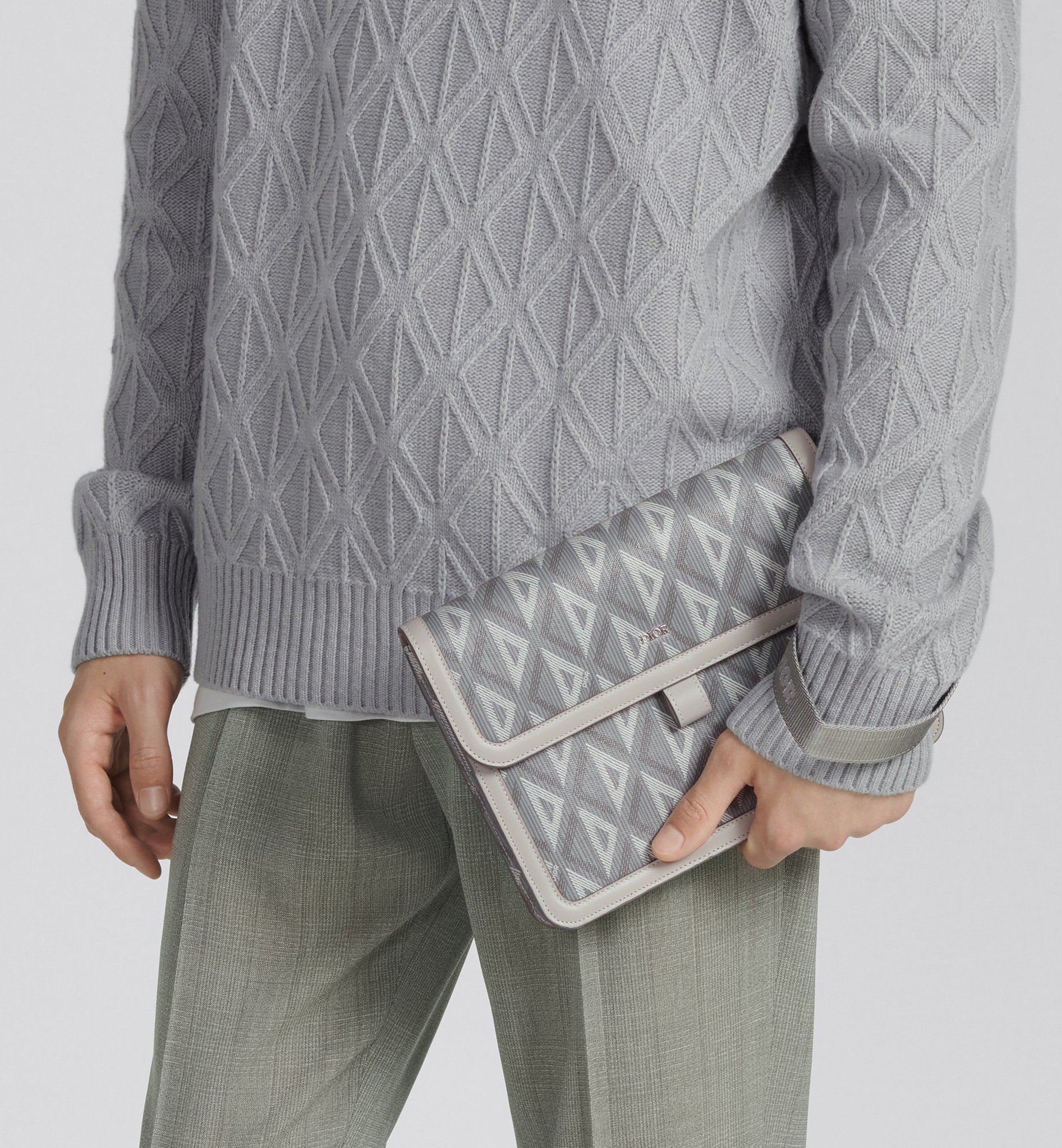 Dior Hit The Road A5 Pouch with Flap Dior Gray Coated Cotton Canvas ...