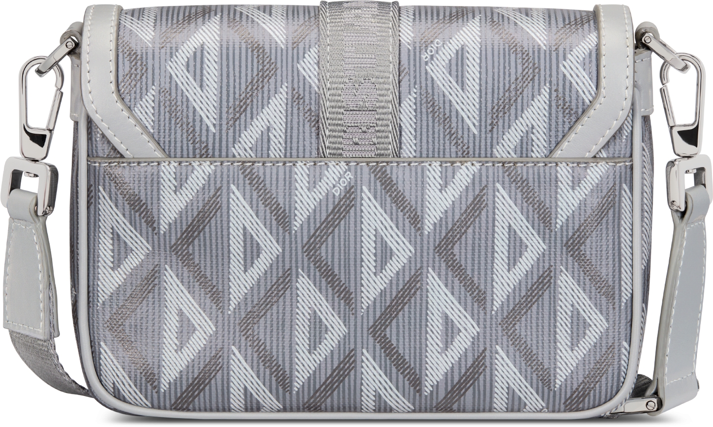 Dior Hit the Road 플랩 미니 스트랩백 Dior 그레이 CD Diamond 프린트 코팅 코튼 캔버스 | DIOR