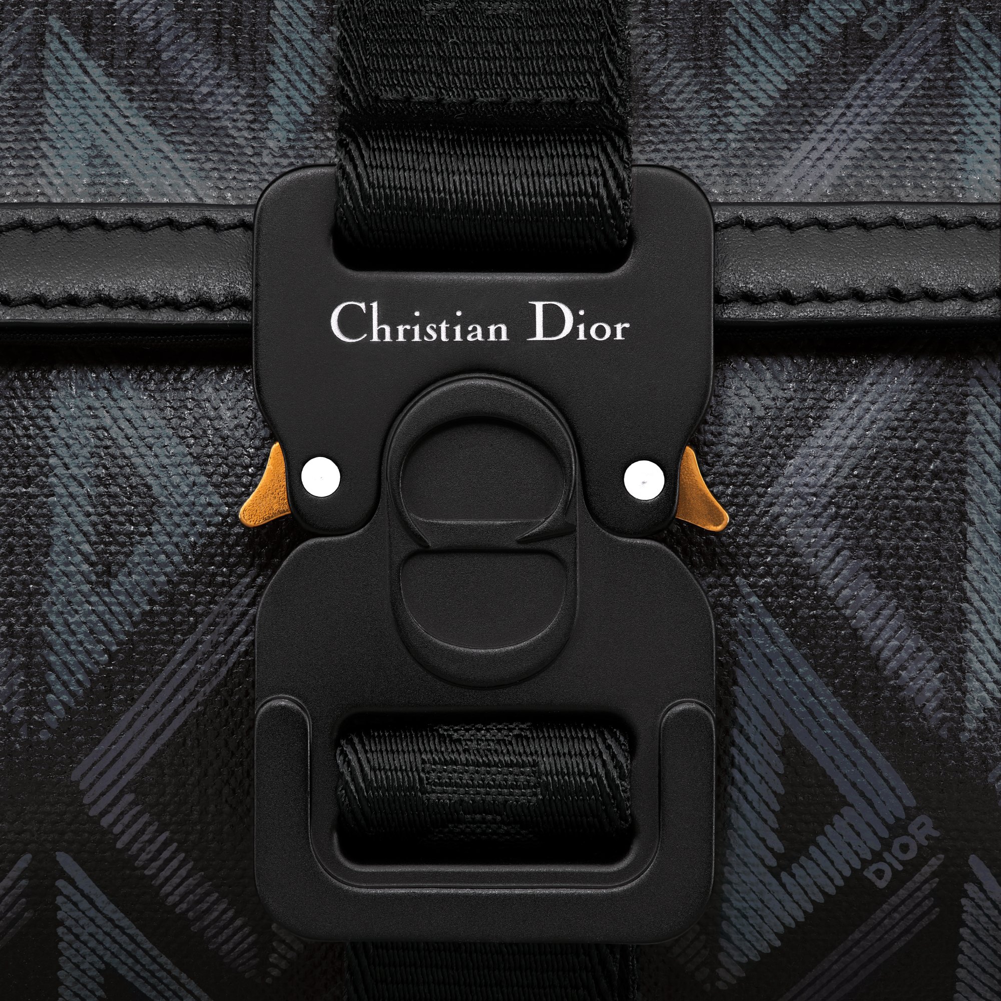Mini Dior Hit the Road Messenger Bag with Flap Black Coated Cotton ...