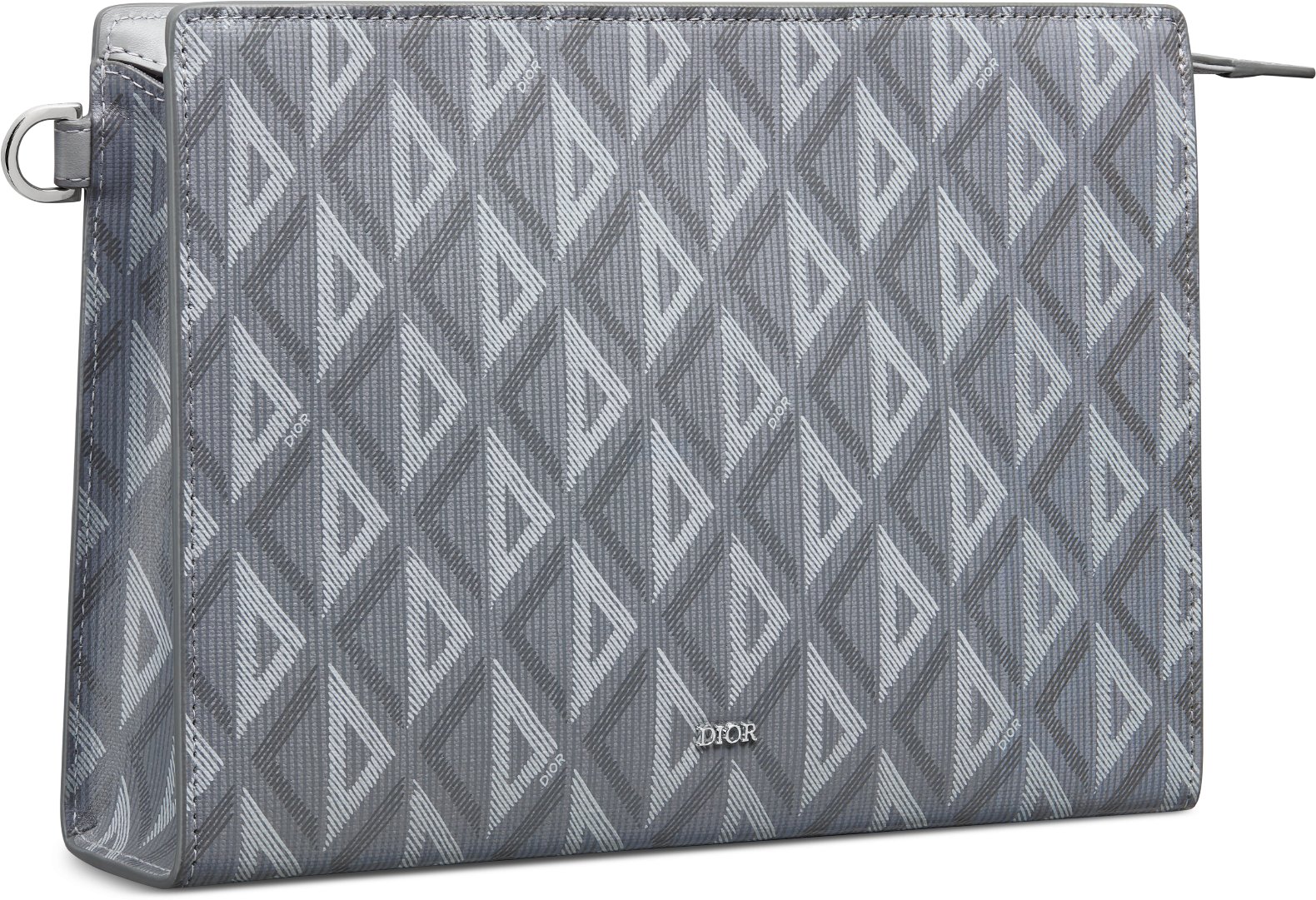 A5 Triangle Pouch Dior Gray Coated Cotton Canvas with CD Diamond Print ...