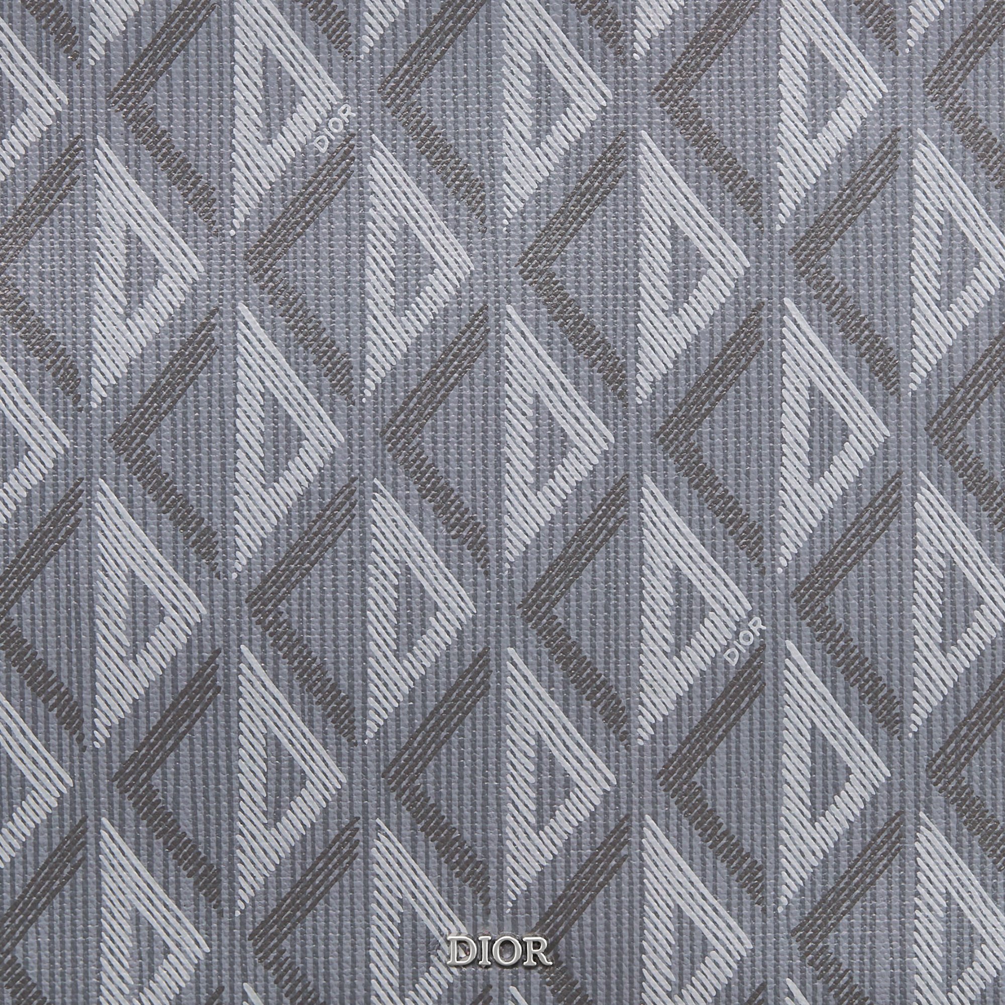 A5 Pouch Dior Gray Coated Cotton Canvas with CD Diamond Print | DIOR