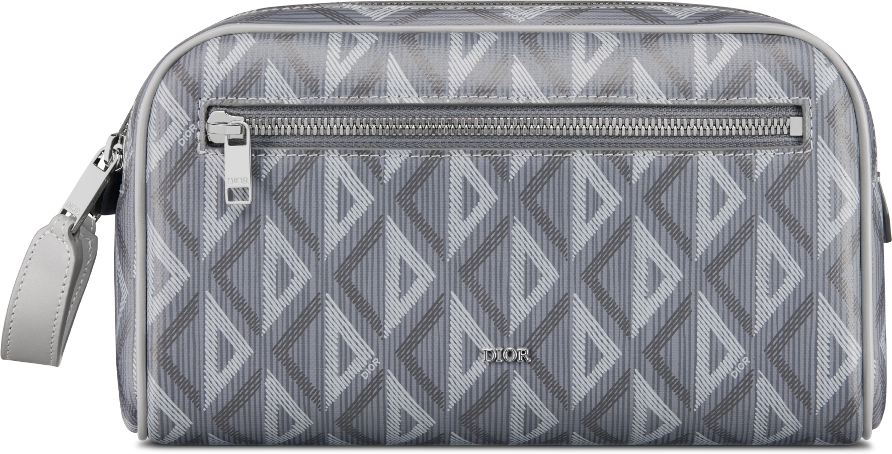 Toiletry Bag Dior Gray Coated Cotton Canvas with CD Diamond Print and ...