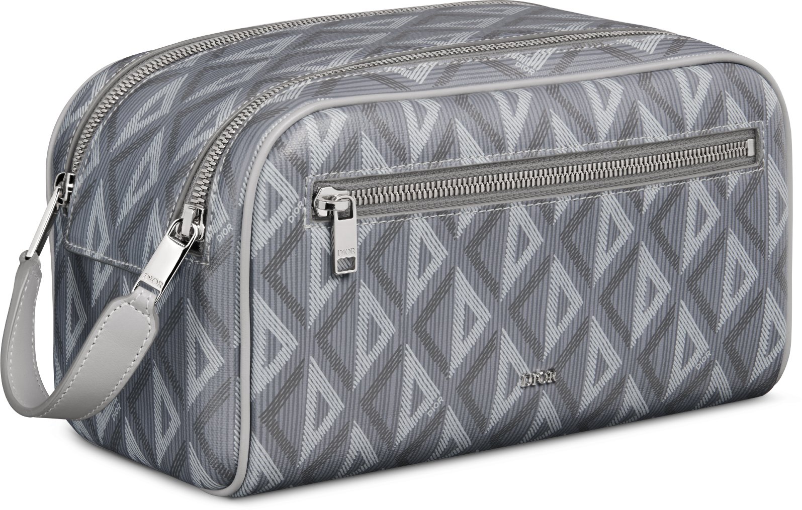 Toiletry Bag Dior Gray Coated Cotton Canvas with CD Diamond Print and ...