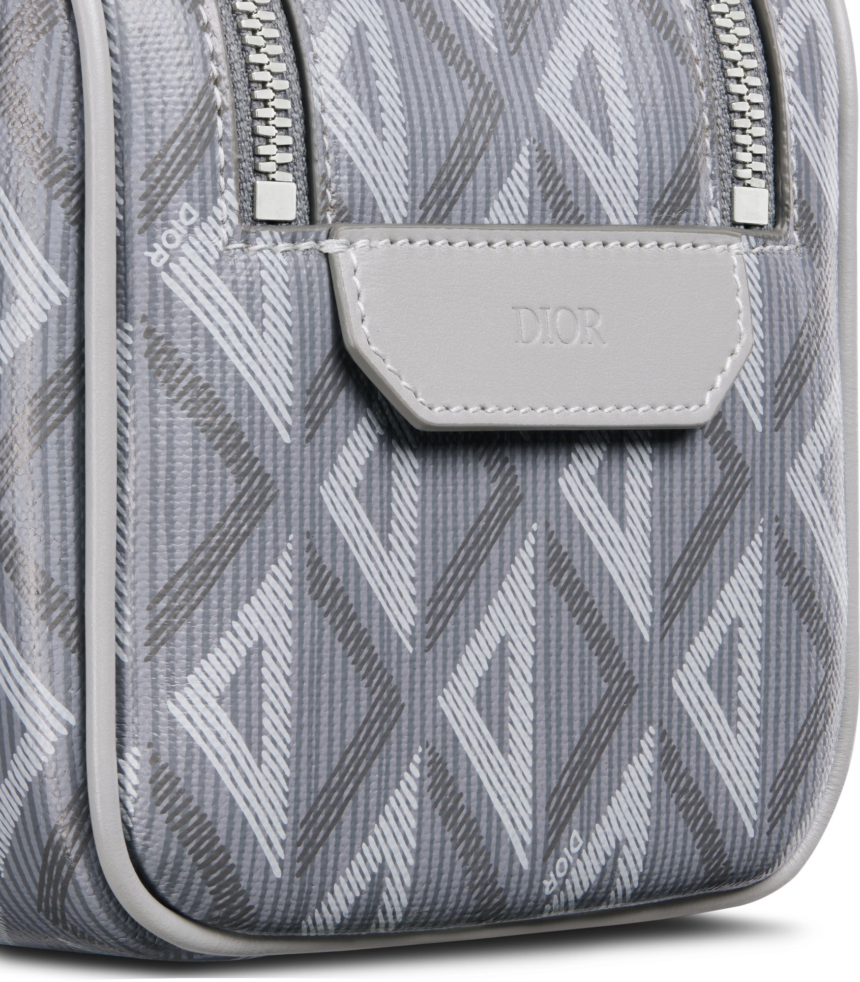 Toiletry Bag Dior Gray Coated Cotton Canvas with CD Diamond Print and ...