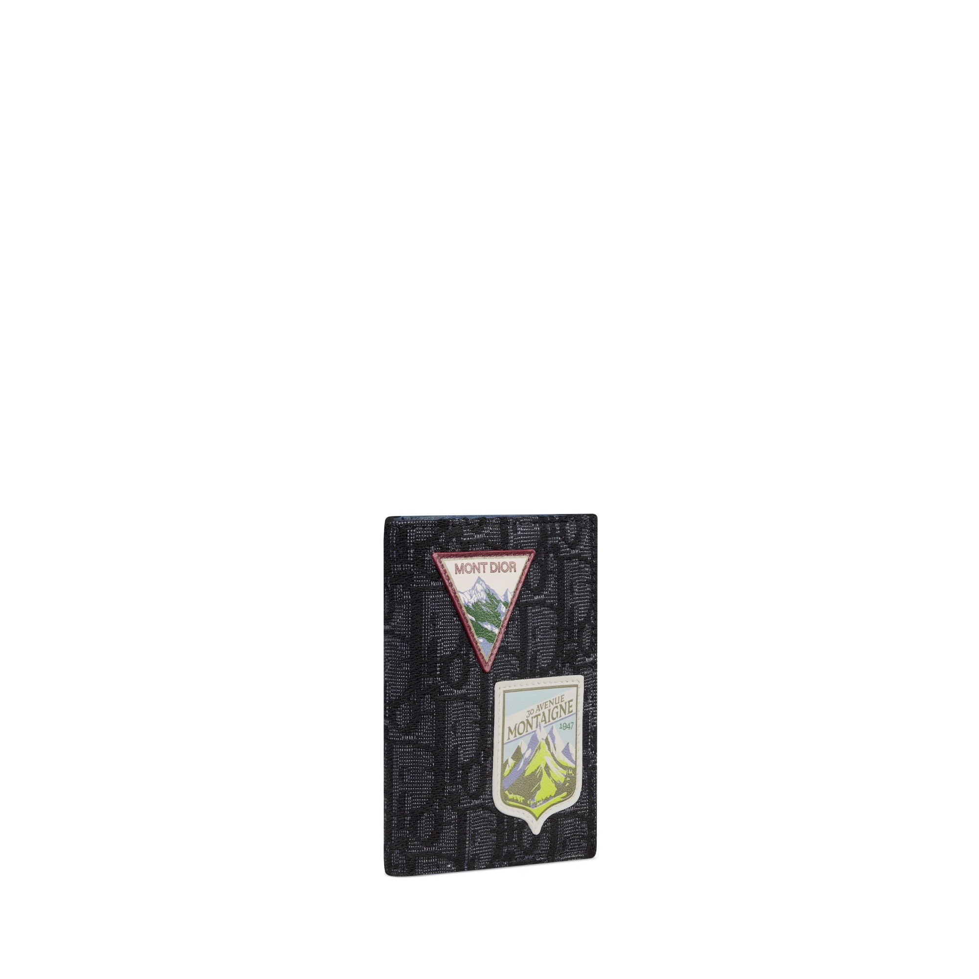 Vertical Bifold Card Holder Black Dior Oblique Jacquard and Multicolor ...