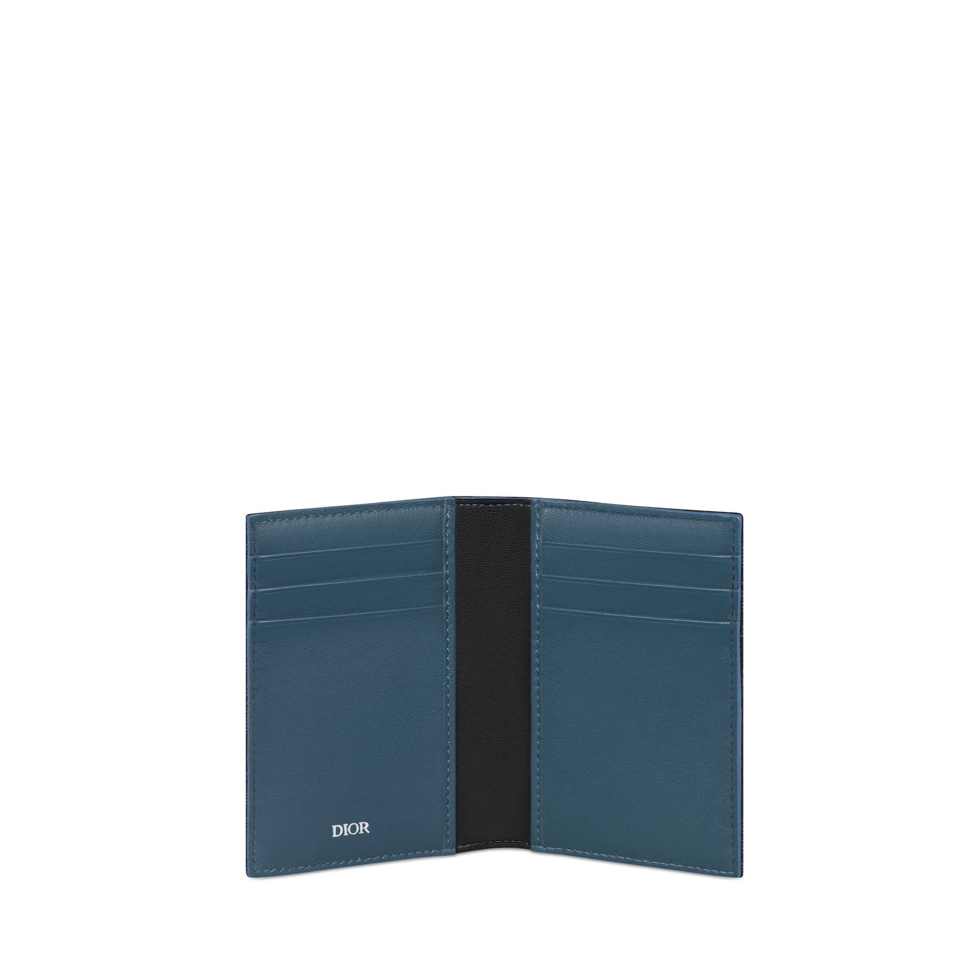 Vertical Bifold Card Holder Black Dior Oblique Jacquard and Multicolor ...