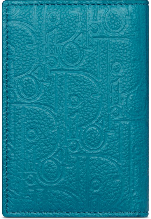 Vertical Bifold Card Holder Blue Dior Gravity Leather | DIOR