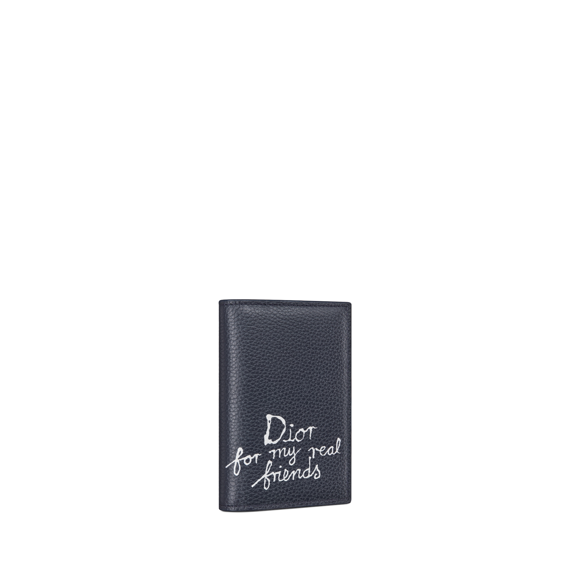 DIOR AND HYLTON NEL Vertical Bifold Card Holder Navy Blue Grained ...