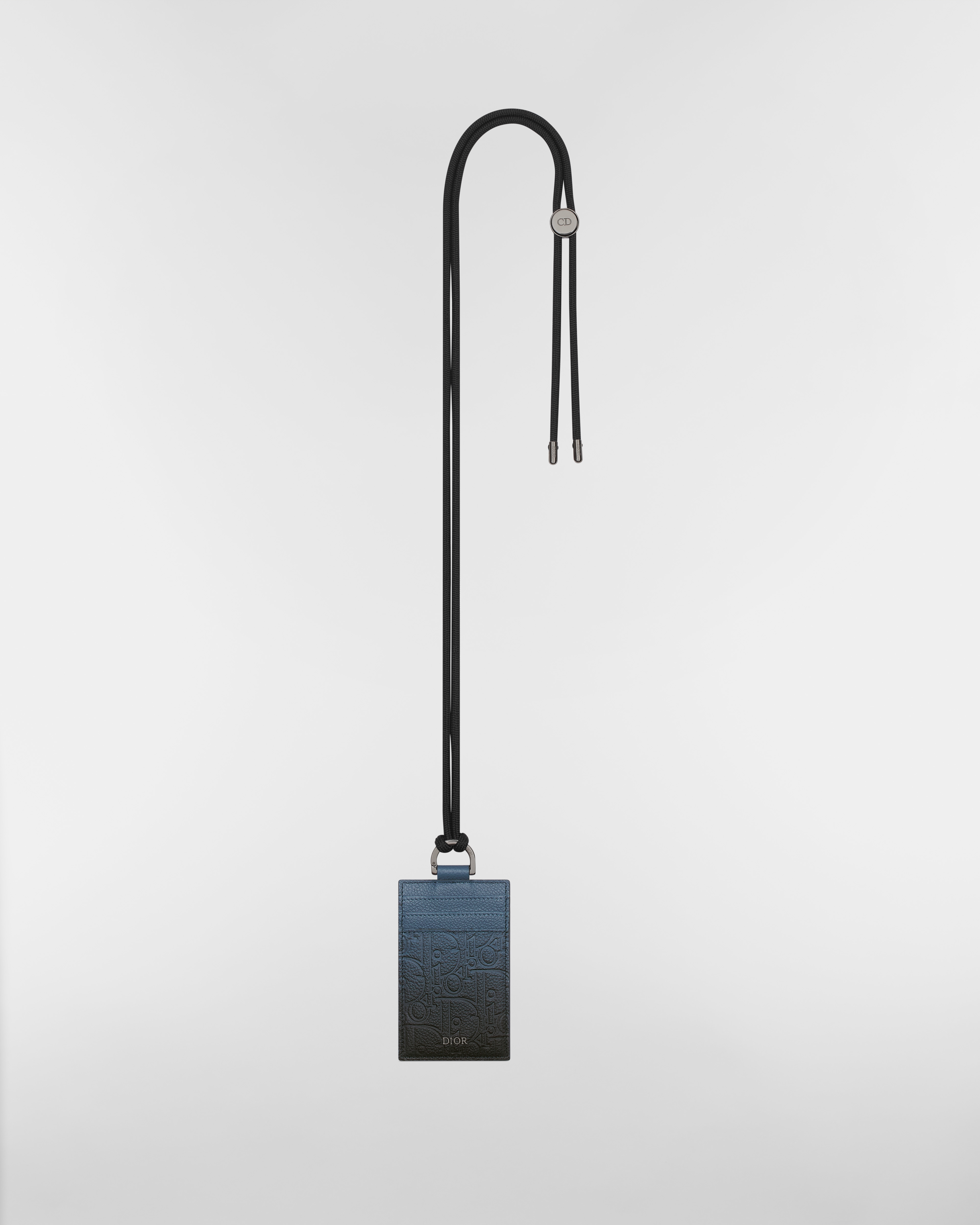 Vertical Card Holder Blue-Black Gradient Dior Gravity Leather | DIOR