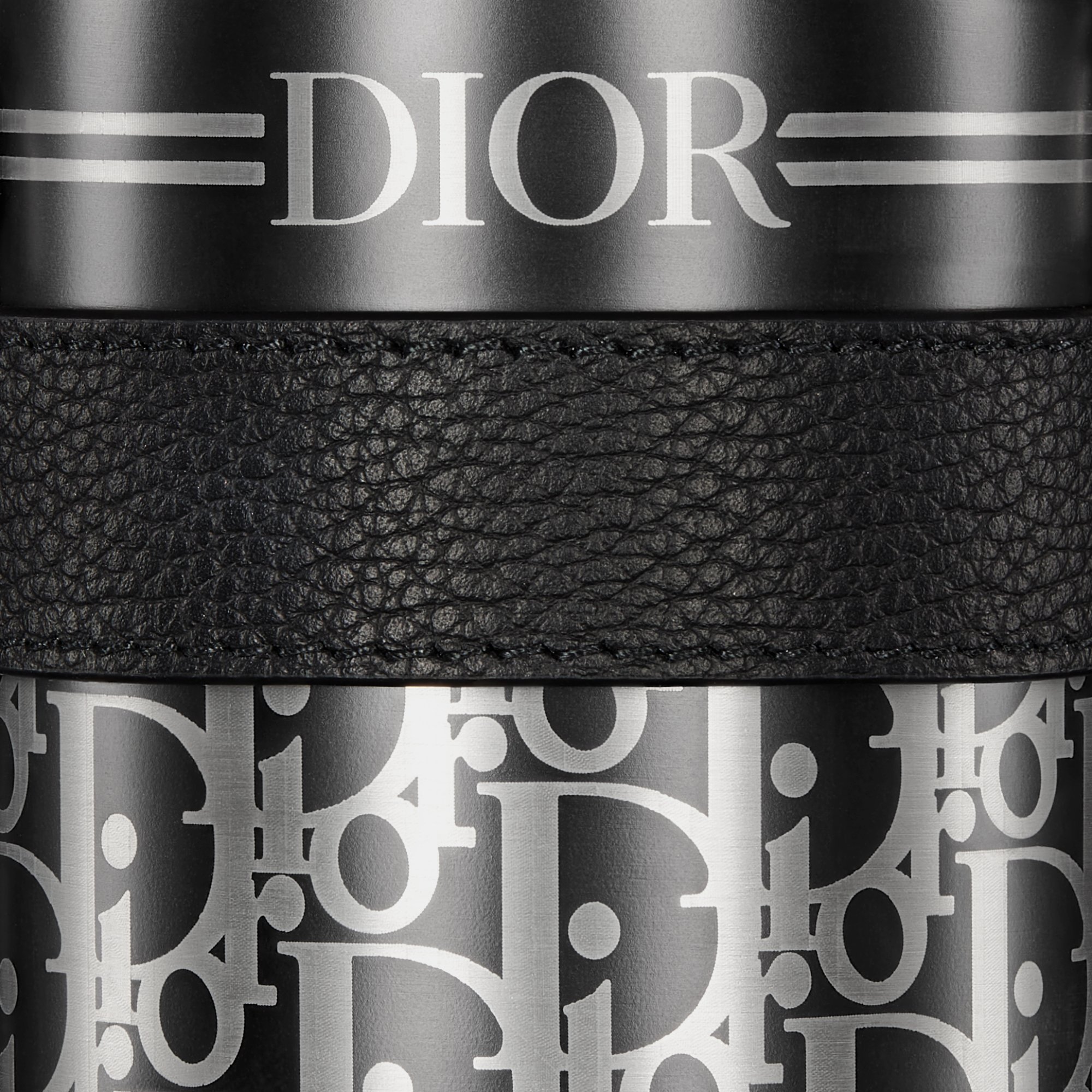 Dior Aqua Bottle with Shoulder Strap Black Grained Calfskin and Dior ...