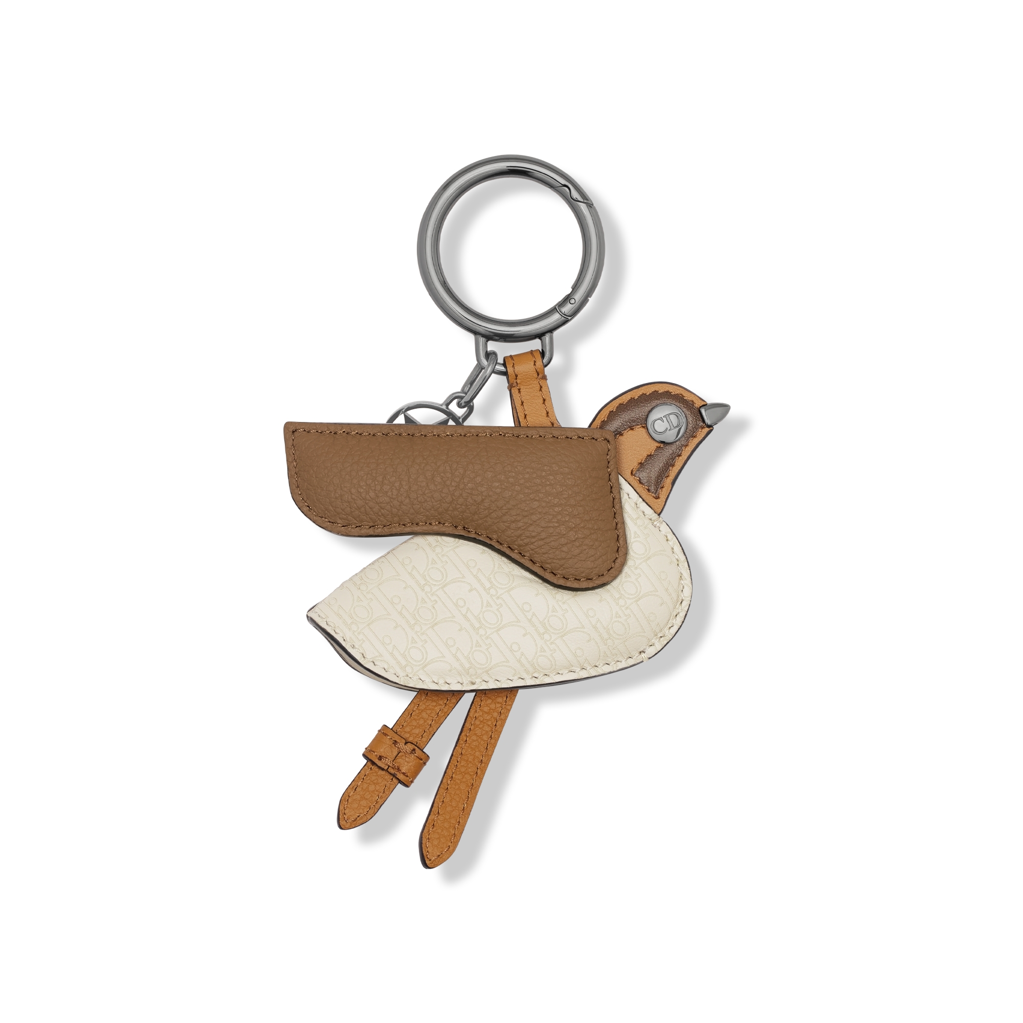 Saddle Bird Key Ring Brown Smooth Calfskin, Deep Brown Grained Calfskin ...