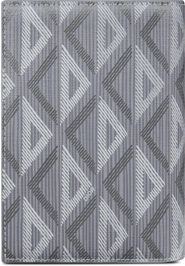 Passport Cover Dior Gray Coated Cotton Canvas with CD Diamond Print | DIOR