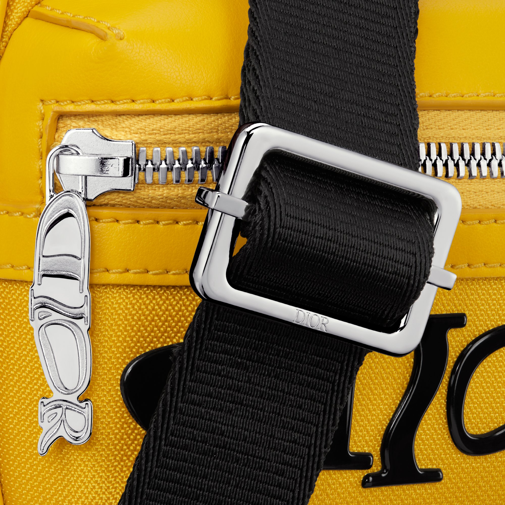 DIOR AND LEWIS HAMILTON mini Rider 2.0-schoudertas met rits Geel nylon ...