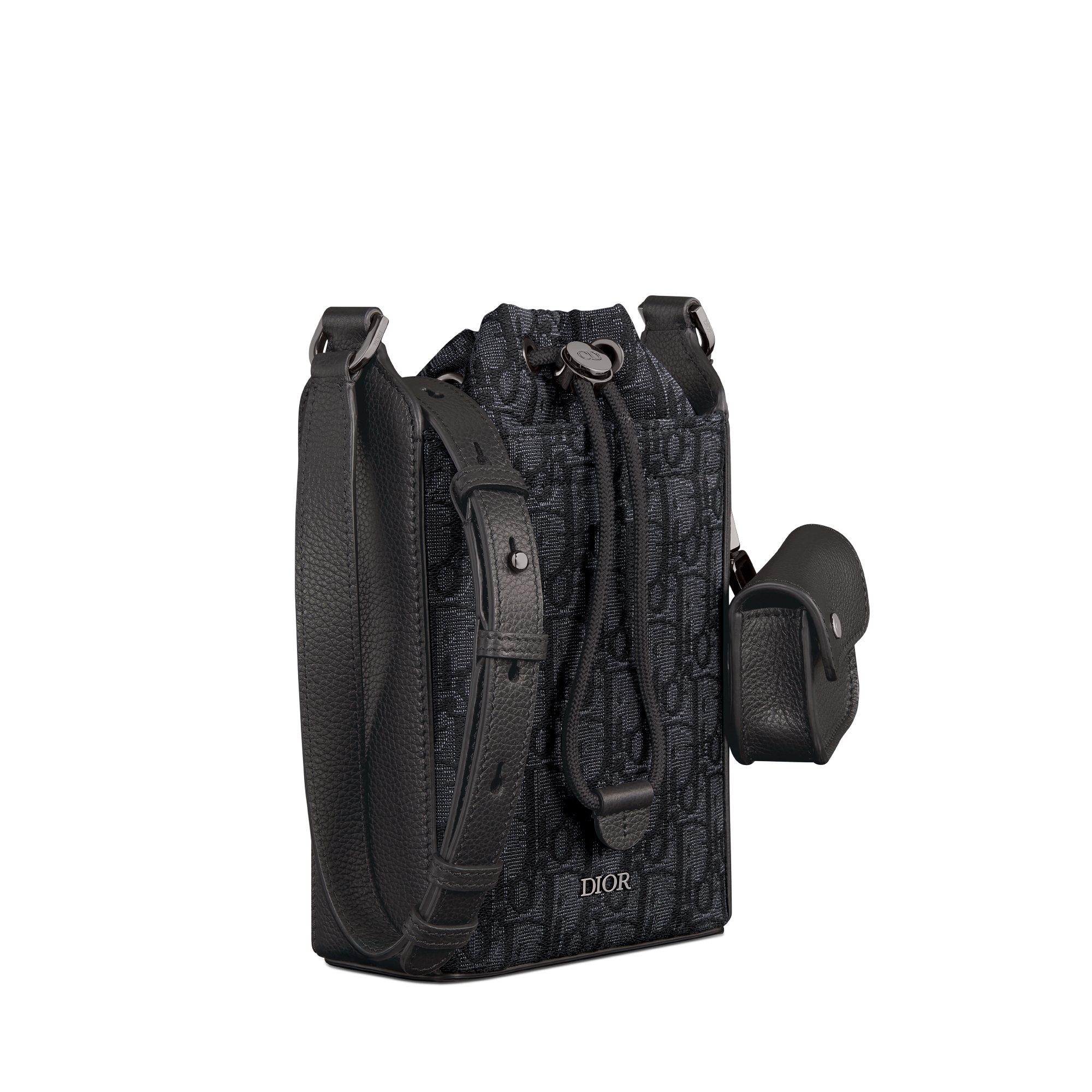 Mini Bucket Bag Black Dior Oblique Jacquard and Black Grained Calfskin ...