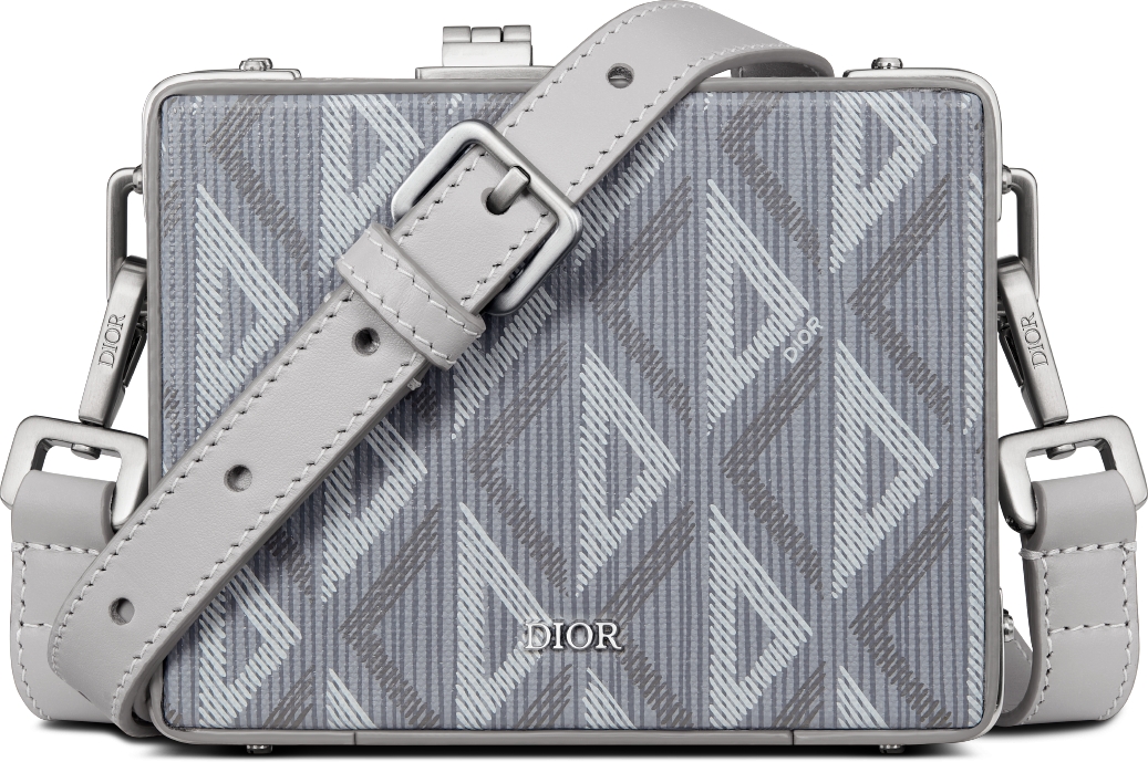 Dior Lock 마이크로 케이스 Dior 그레이 CD Diamond 프린트 코팅 코튼 캔버스 | DIOR