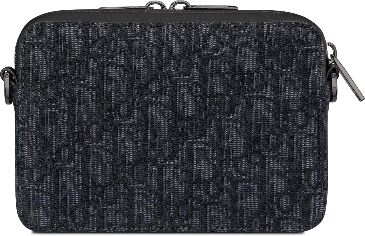 Zipped Pouch with Strap Black Dior Oblique Jacquard | DIOR