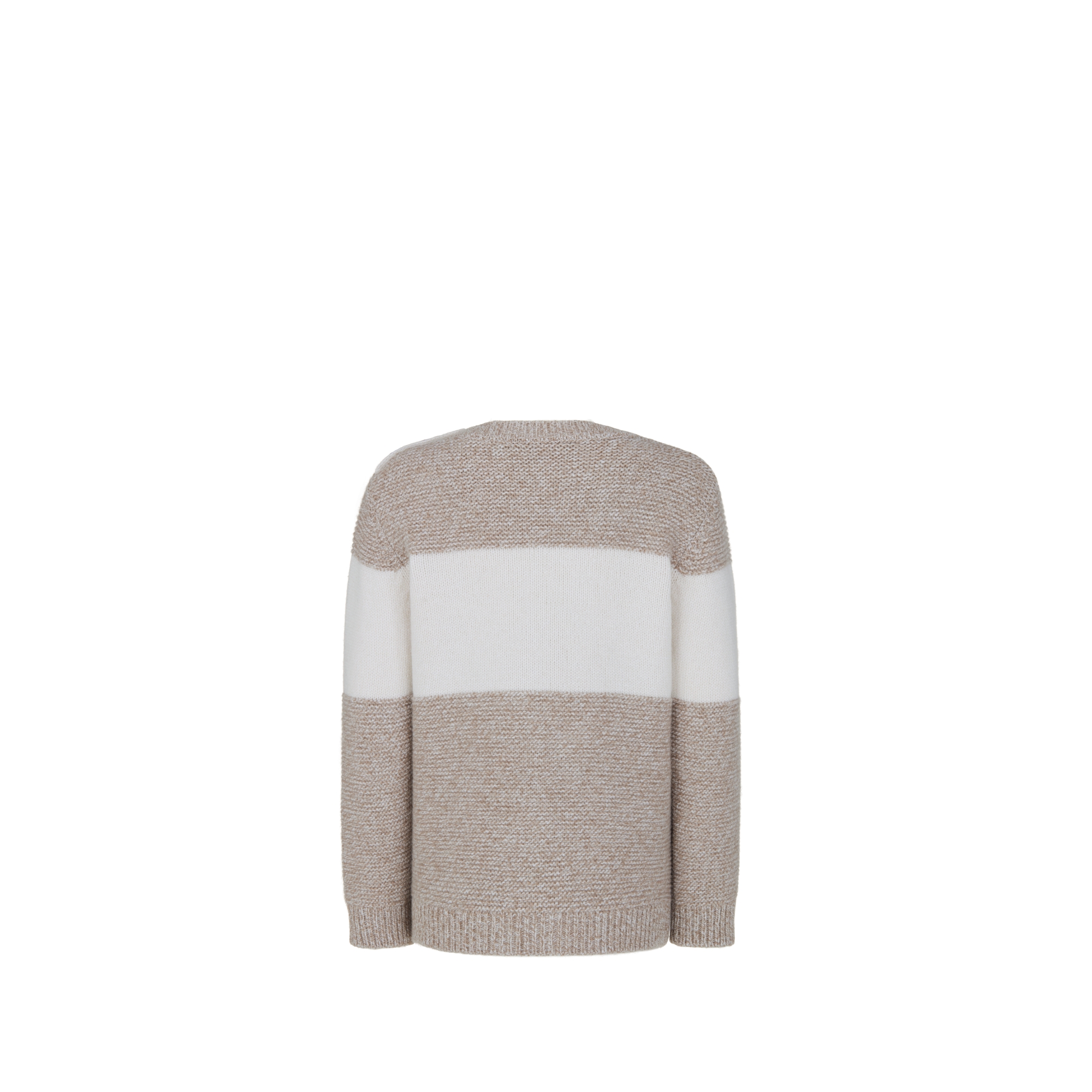 Sweater Heathered Beige and Ivory Wool Tricot Knit and Cashmere | DIOR