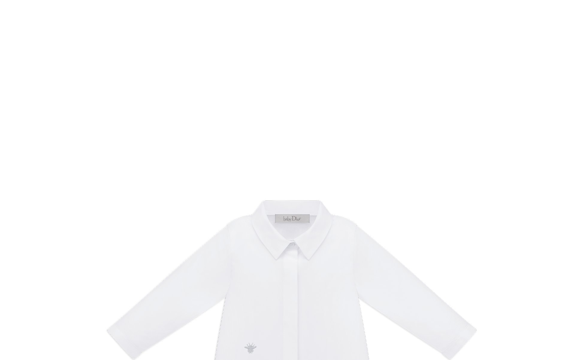 Chemise bébé Popeline de coton mélangé blanche | DIOR